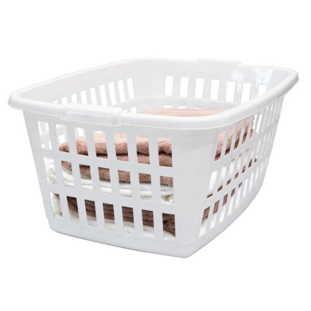 Rectangular Laundry Basket 45L White - Homeleisure